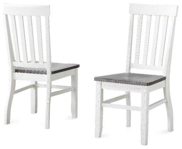 Steve Silver Caylie Dining Side Chair in Ivory and Driftwood ...
