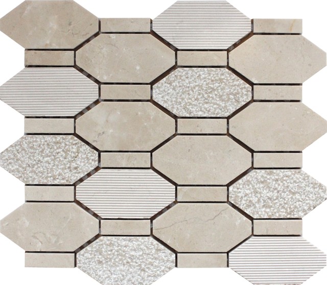 Pacific Rim Crema Tile, 11x12.2" - Contemporary - Mosaic Tile - by ...