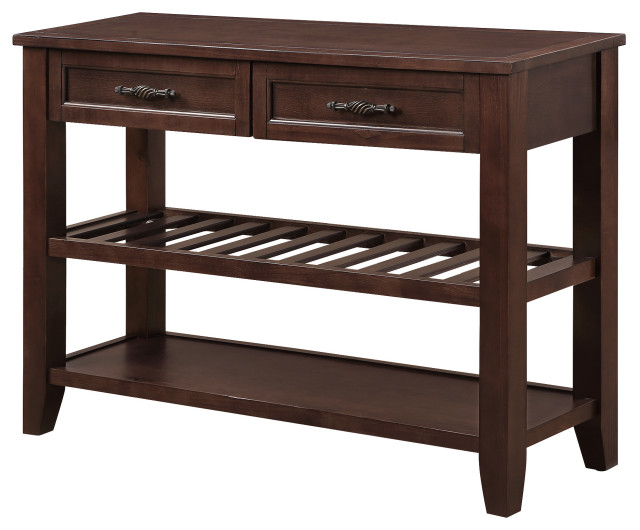 TATEUS Retro Style Solid Wood Console Table With Storage Drawers ...