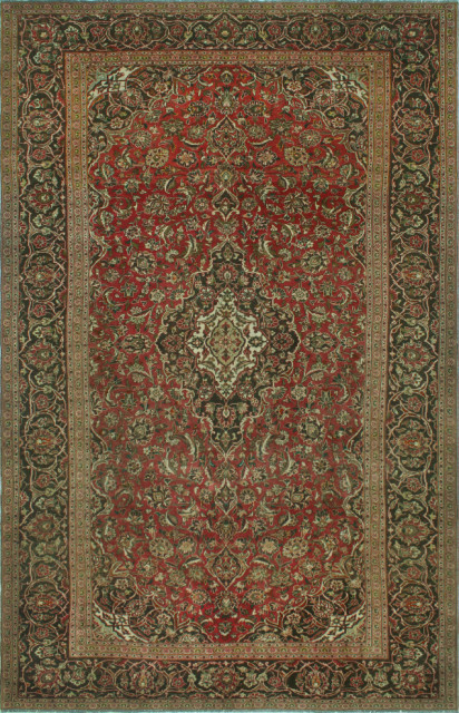 Fine Vintage Distressed Saima Red/Charcoal Rug, 7'10x12'0, 7'10x12'0 ...