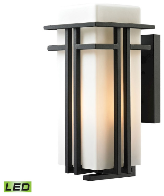 Croftwell Collection 1-Light Outdoor Sconce, Textured Matte Black, LED ...