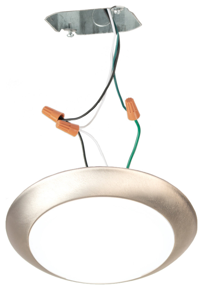 Disc LED Energy Star Flush Mount, Nickel - Transitional - Outdoor Flush ...