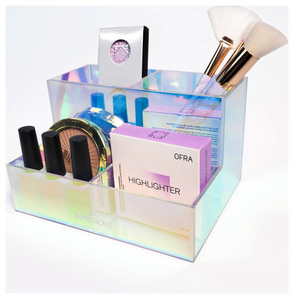 Prisma Clear Acrylic Makeup Organizer 2 Tiered - Contemporary ...