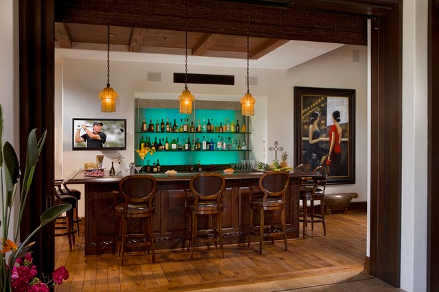 A Spanish Revival/ Spanish Colonial - Mediterranean - Home Bar - Orange ...