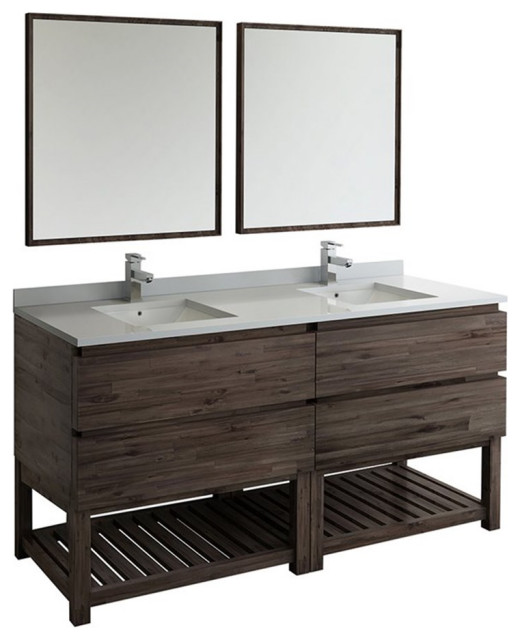 Fresca Formosa 72" Bathroom Vanity with Open Bottom and Mirrors in ...