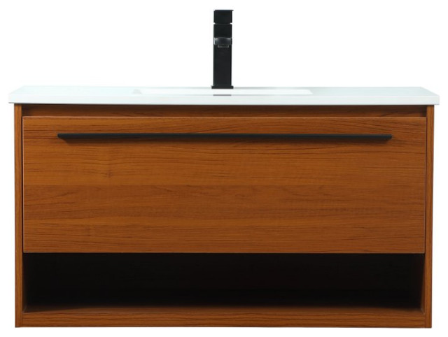 Elegant VF43536MTK 36"Single Bathroom Vanity, Teak - Contemporary ...