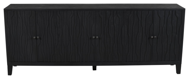 Orchard 6-Door Sideboard, Transitional Graphite Black, Reclaimed Solid ...