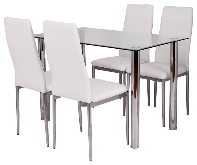 Modern Dining Set With a Simple Design, 5 Piece Set - Contemporary ...