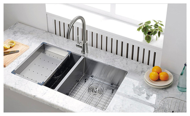 Starstar 18" Stainless Steel Colander For Kitchen Sink - Contemporary ...