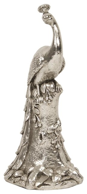 Fancy Left Facing Peacock Statue - Contemporary - Decorative Objects ...