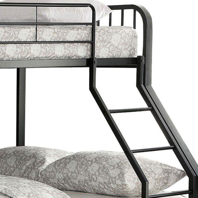 Benzara BM217509 Twin over Full Metal Bunk Bed with Tubular Frame ...