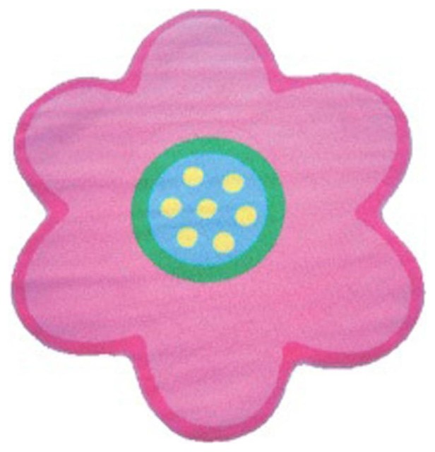 Fun Rugs Fun Time Shape Collection Poppy Light Pink Area Rug, 39"x39 ...