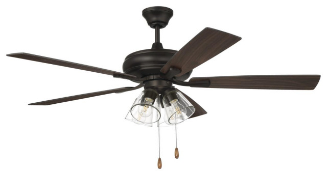 Eos 4 Light 52 in. Indoor Ceiling Fan, Espresso, Espresso/Walnut ...