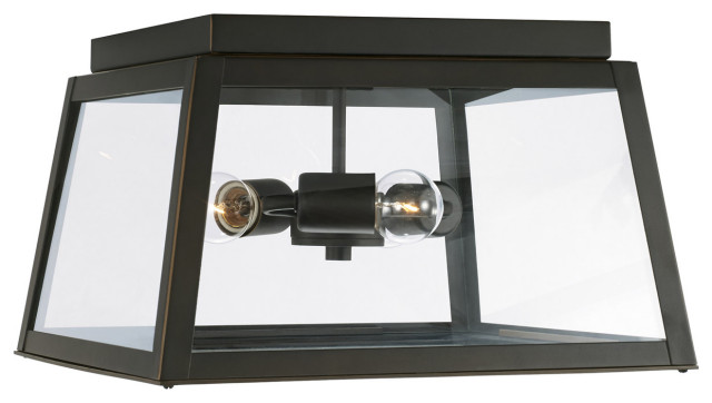 Leighton 3 Light Outdoor Ceiling Light, Oiled Bronze - Transitional ...