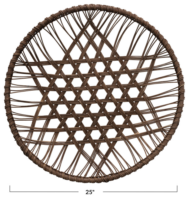 Hand-Woven Rattan Open Weave Basket - Tropical - Wall Accents - by ...