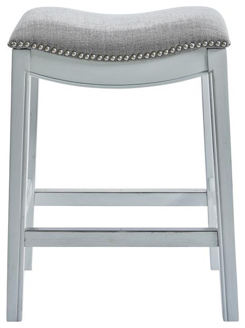 New Ridge Home Goods Zoey 26" Farmhouse Wood Counter Height Stool in ...