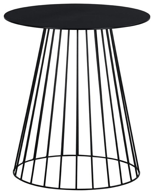 Serta Element Round Side Table in Midnight Black - Contemporary - Side ...