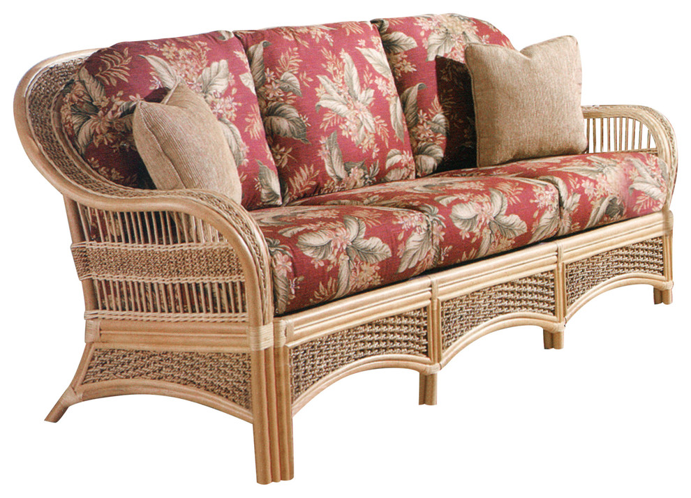 Spice Island Sofa in Natural, Hamakua Ebony Fabric - Tropical - Sofas ...
