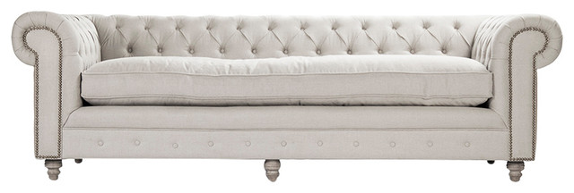 Jorden Sofa, Natural Linen, Burlap - Traditional - Sofas - by Hudson ...