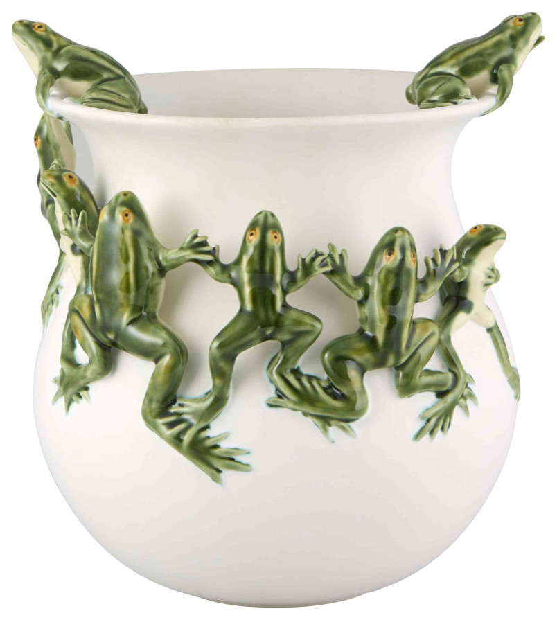 Bordallo Pinheiro Censurado Frog Dance Pot - Contemporary - Indoor Pots ...