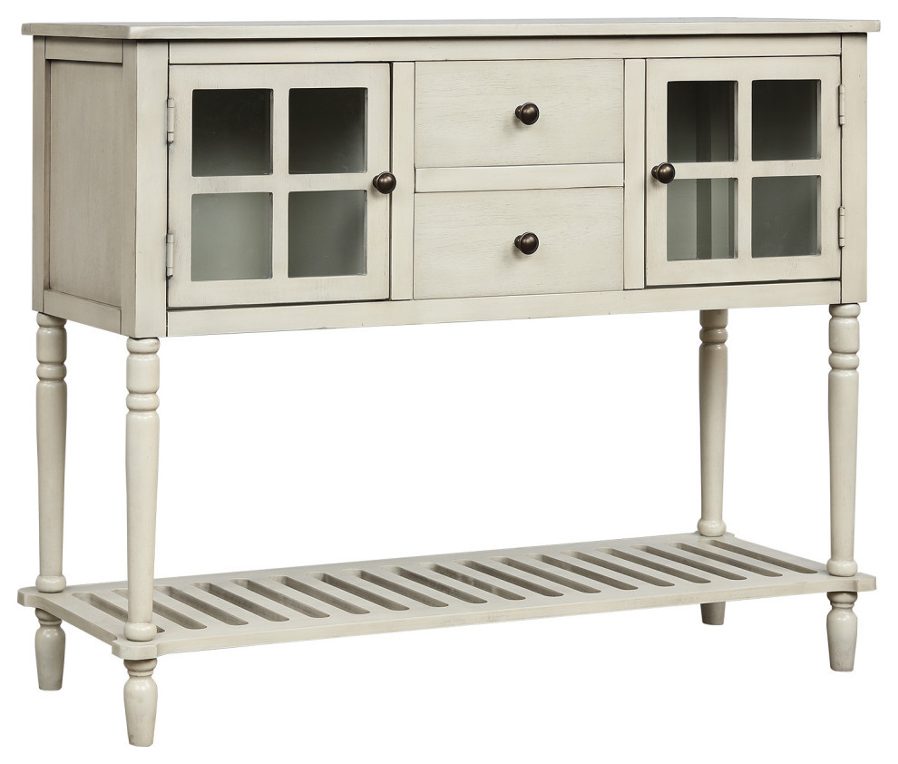 Sideboard Console Table With Bottom Shelf Farmhouse Wood Glass - French ...