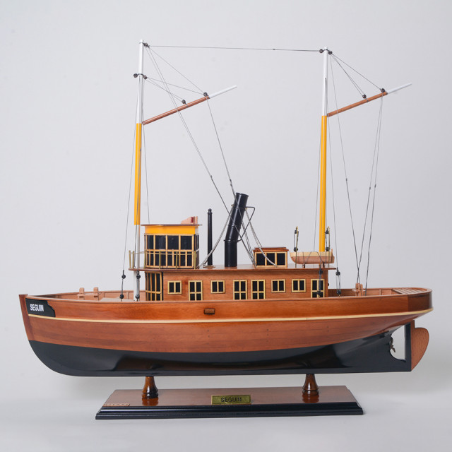 Seguin Wooden Handcrafted boat model - Beach Style - Decorative Objects ...