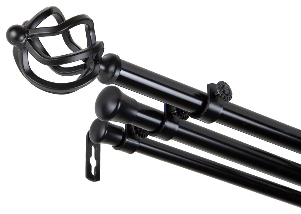 Walter 13/16" Triple Curtain Rod, 28-48" - Traditional - Curtain Rods ...