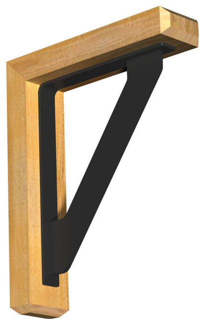 Traditional Craftsman Ironcrest Bracket, 4"x16"x19"/Single Brace ...