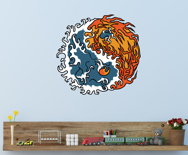 Ying Yang Vinyl Wall Decal YingYangUScolor004, 60 in. - Contemporary ...