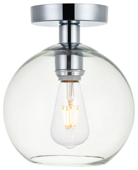 Elegant Baxter 1-Light Chrome Flush Mount - Contemporary - Flush-mount Ceiling Lighting - by ...