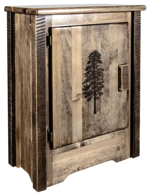 Montana Woodworks Homestead Hand-Crafted Wood Accent Cabinet in Brown ...