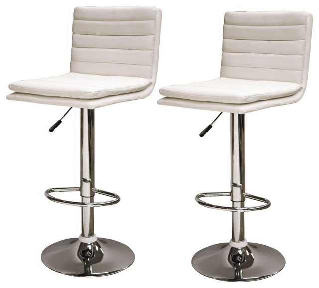AmeriHome Modern Ripple Back Bar Stool - 2 Piece White - Modern - Bar ...