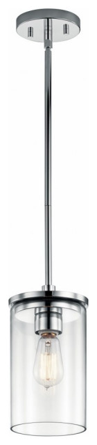 1 Light Contemporary Minimalist Mini Pendant Light Fixture Clear Glass ...