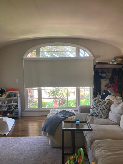 Arched Window Shade Systems Made-to-Size - Beach Style - Living Room ...