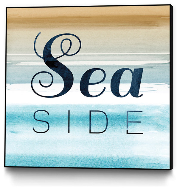"Sea Side" Art block Framed Canvas, 20"x20" - Beach Style - Prints And ...