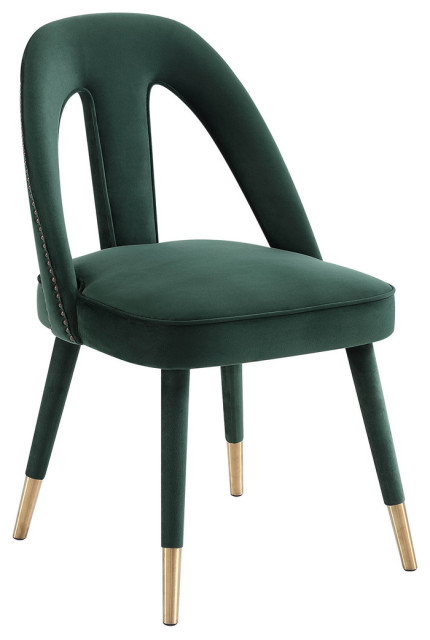 Petra Forest Green Velvet Side Chair - Forest Green - Midcentury ...