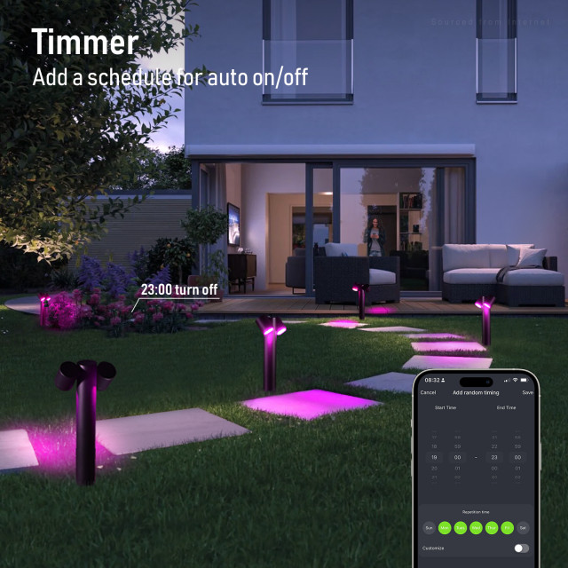 8Pack LED Smart Low Voltage Pathway Landscape Lights, APP Control ...