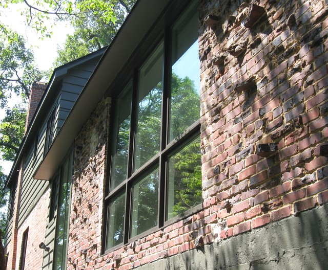 Modern window cut into existing brick wall. - Craftsman - Exterior ...