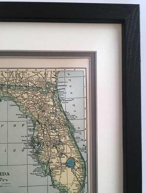 Original Florida Map, Framed Vintage Map-Authentic 1920s Map ...