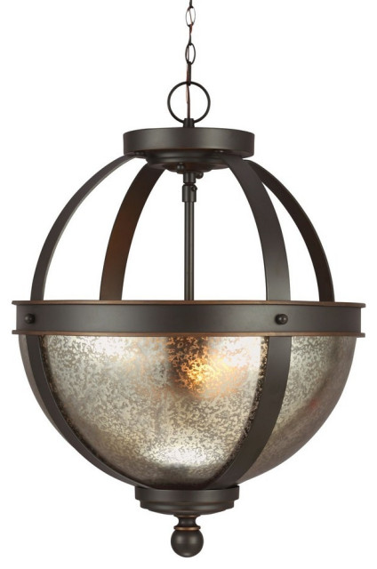 Two Light Convertible Pendant Autumn Bronze Mercury Glass Ceiling ...