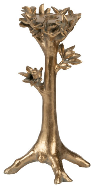 Tree Candle or Candle Holder, Gold - Rustic - Candleholders - by ...