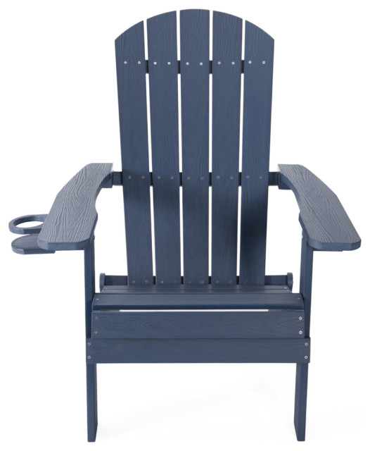 35" Navy Blue Heavy Duty Plastic Adirondack Chair - Contemporary ...