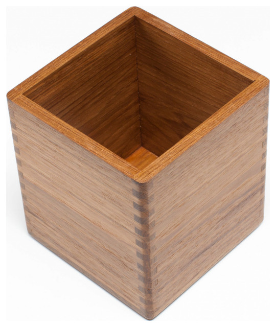 Traditional Solid Teak Square Tissue Box Cover - Transitional - Tissue ...