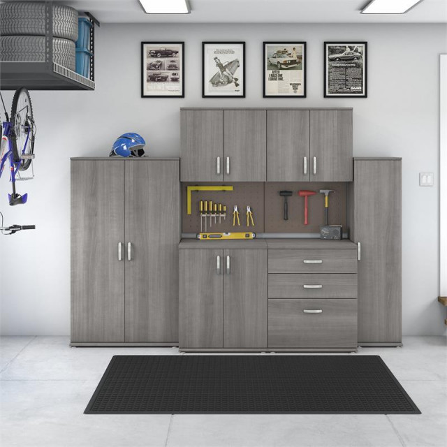 Universal 6 Piece Modular Garage Storage Set in Platinum Gray ...