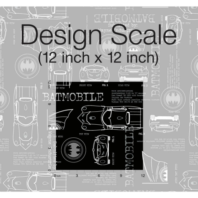 Batmobile Blueprint Peel And Stick Wallpaper - Contemporary - Wall ...