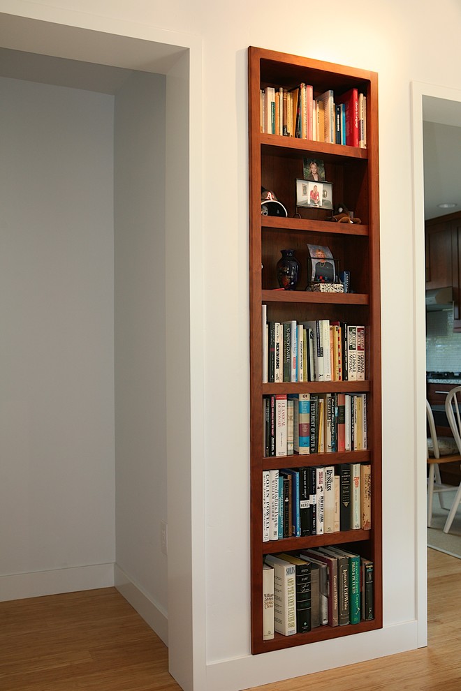Modern Meets Casual - Addition & Remodel - Recessed Bookshelf - Modern ...