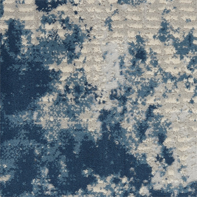 Nourison Rustic Textures 47" x 71" Fabric Indoor Rug in Gray/Blue ...