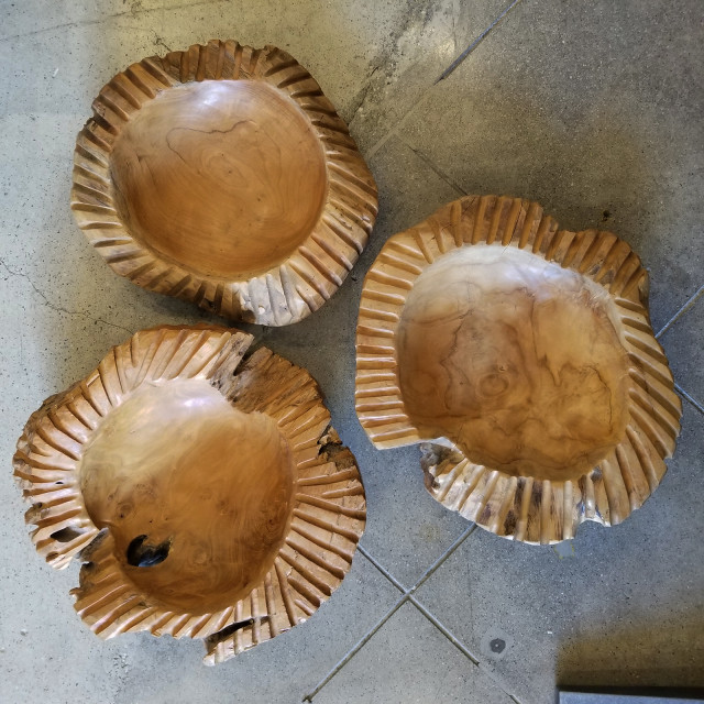 Striped Teak Root Bowl Large - Rustic - Decorative Bowls - by Design ...