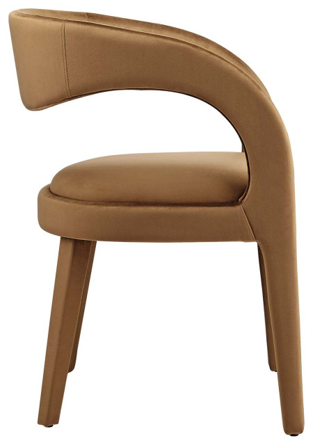 Pinnacle Performance Velvet Dining Chair Set of 2, Brown - Contemporary ...