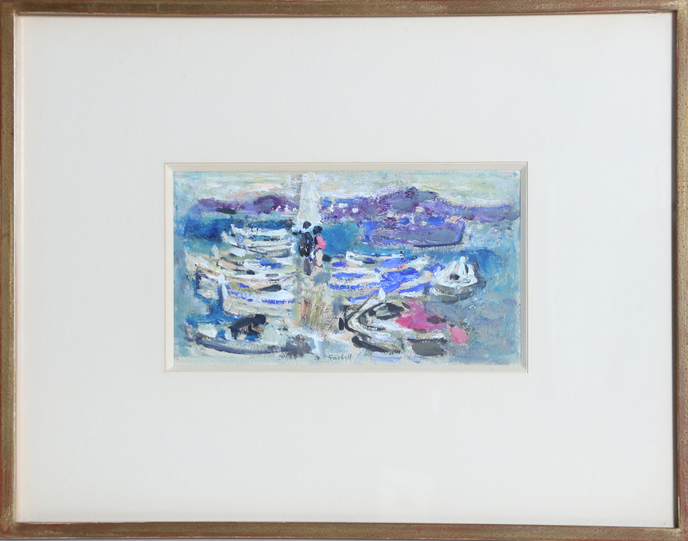 Couple at Docks, Alexandre Sacha Garbell, 9x5 - Contemporary ...